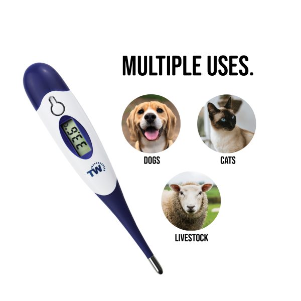 Pet Thermometer With Flexible Tip For Pets & Animals - TW